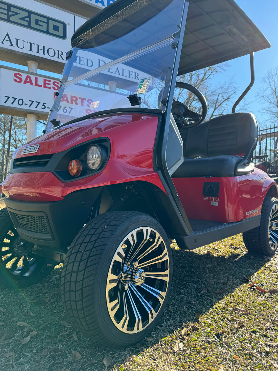 2025 EZGO ELITE EXPRESS S2 LITHIUM RED SN:647514 | 3 Guys Golf Carts