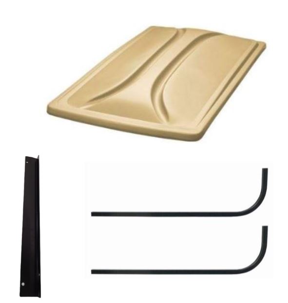 Universal 80" Tan Extended Roof Kit for EZGO RXV Golf Carts 2008+ | 3 ...