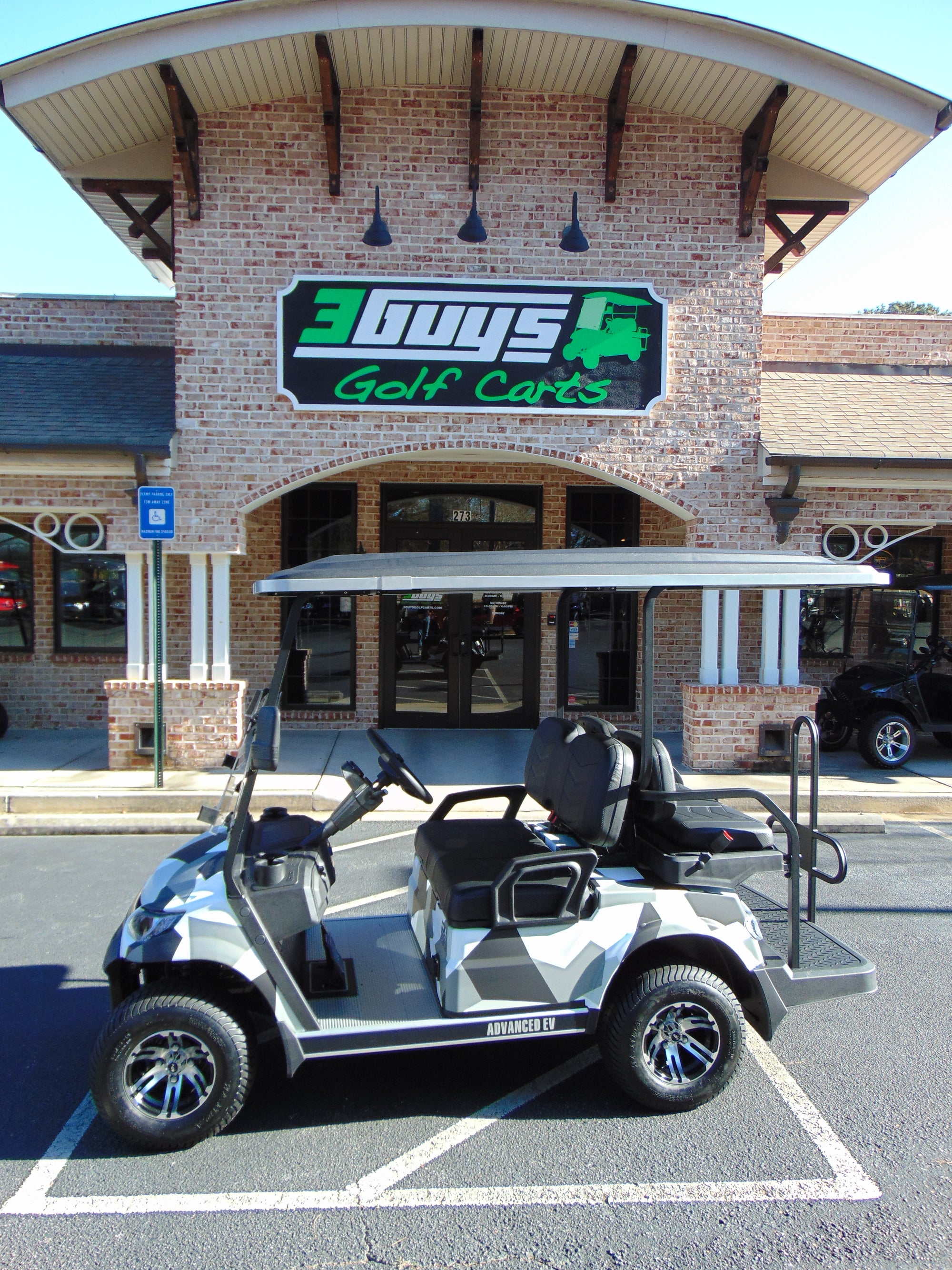 2023 WHITE & GRAY CAMO CUSTOM WRAP ADVANCED EV ADVENT | 3 Guys Golf Carts