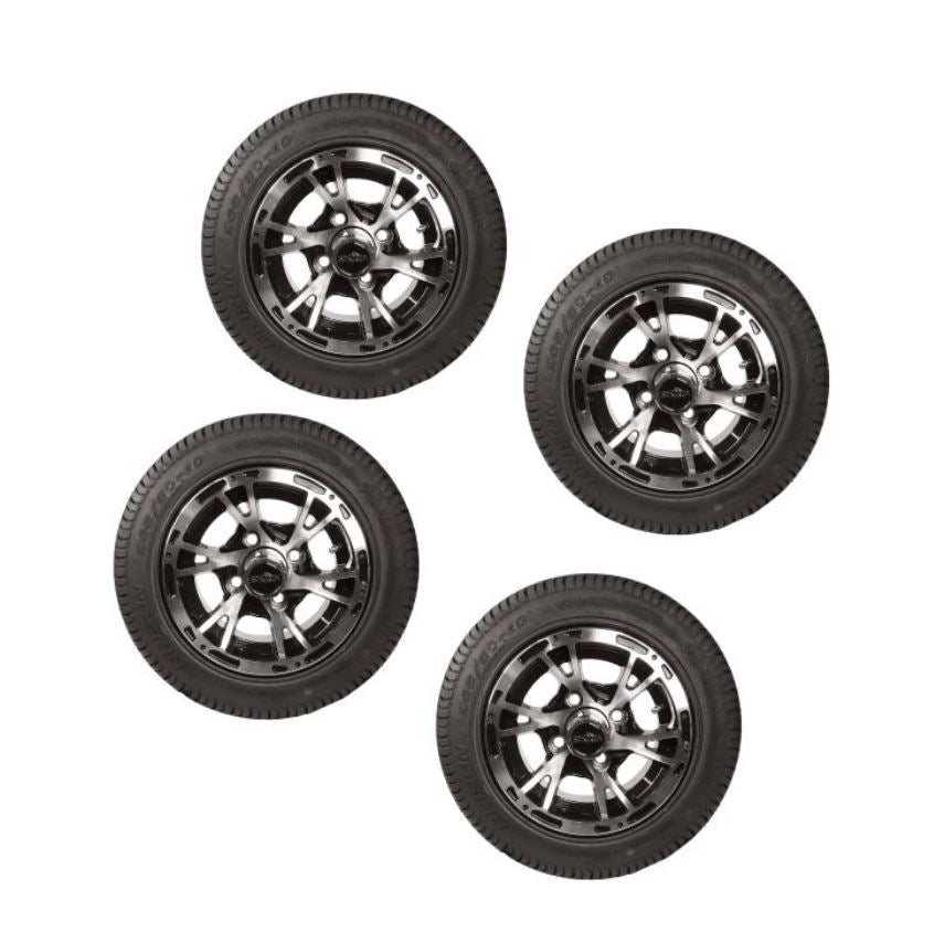 Flash 10" Machined Face Golf Cart Wheels & Tires- Set of 4 | 3 Guys ...
